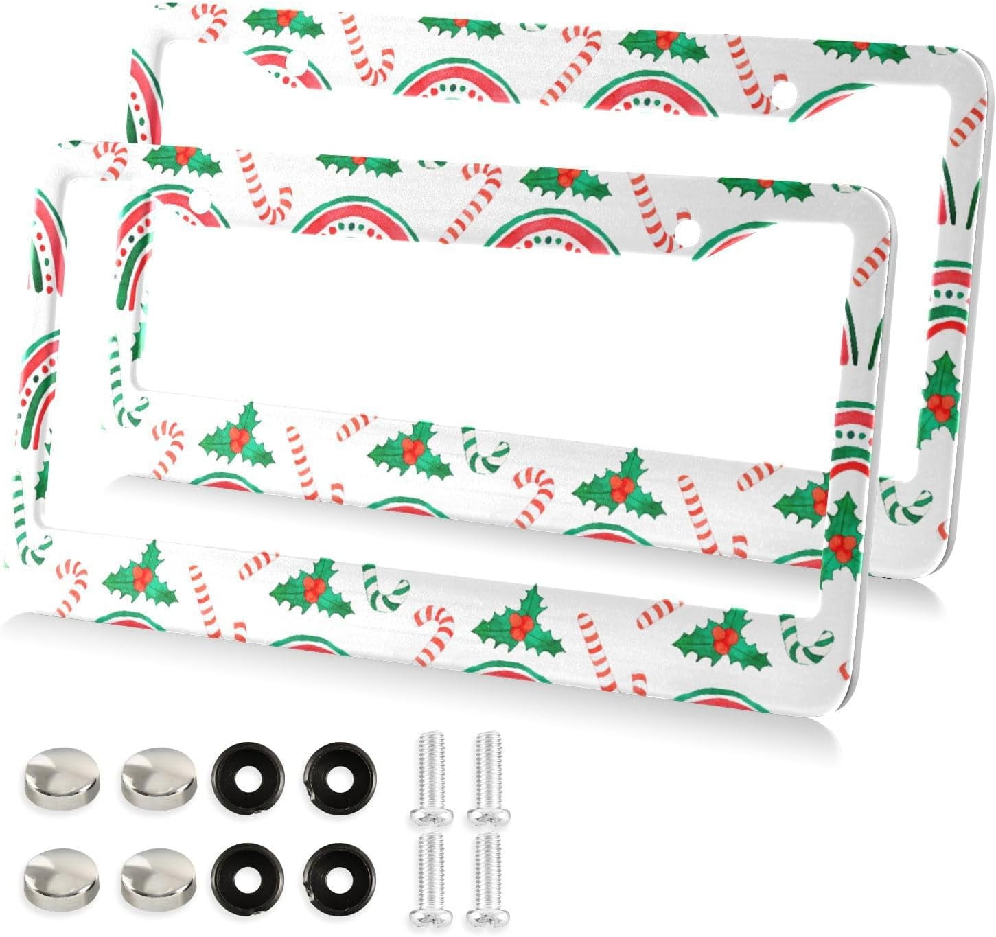 Christmas Boho Rainbows License Plate Frame - 2 Pack Universal ...