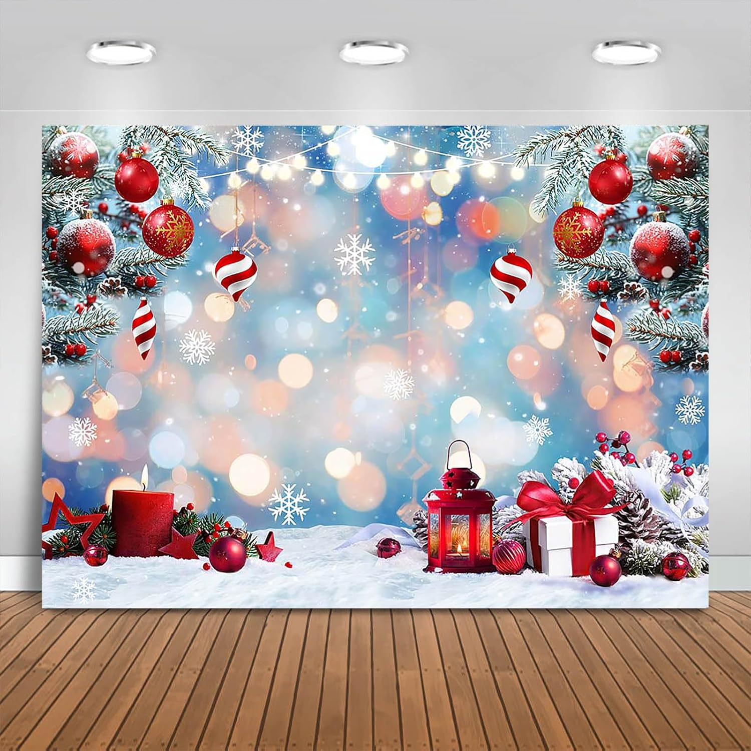 Christmas Bokeh Backdrop Merry Christmas Winter Wonderland Photography ...