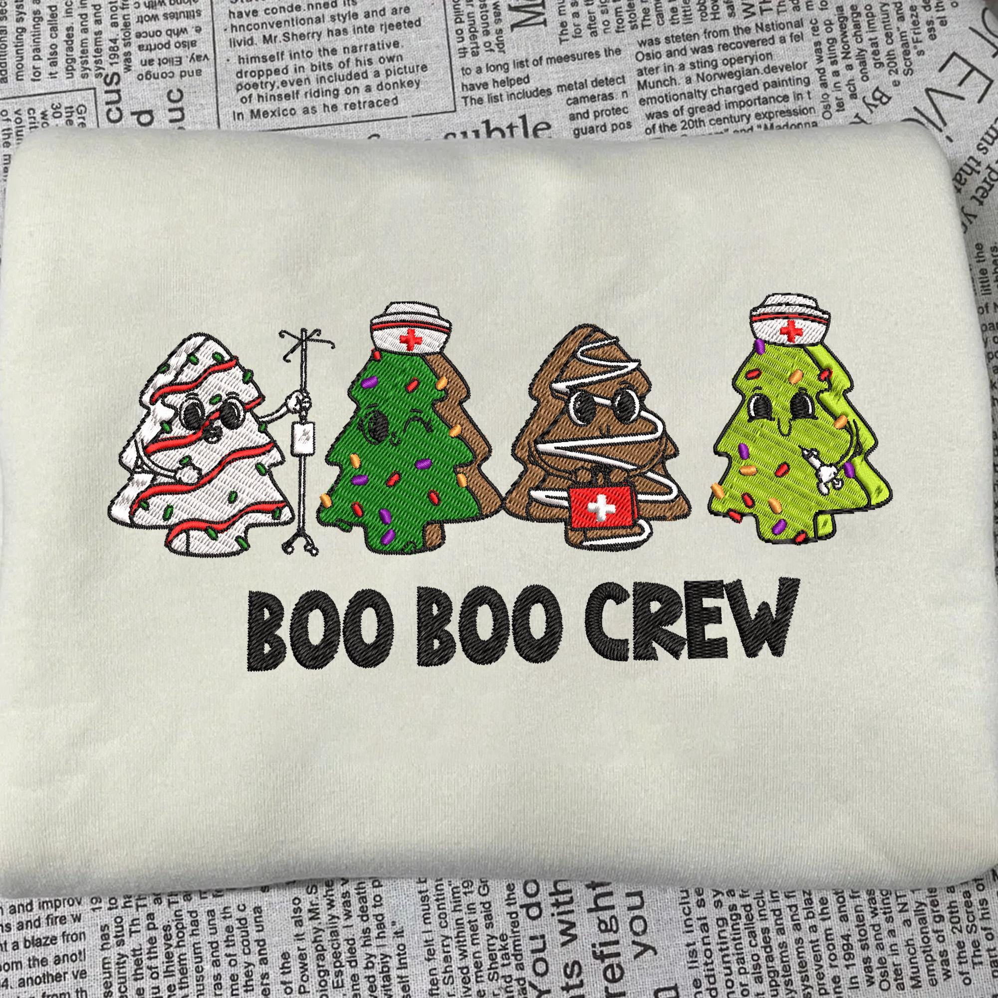Christmas Boo Boo Crew Embroidered Unisex T-shirt Sweatshirt Hoodie ...