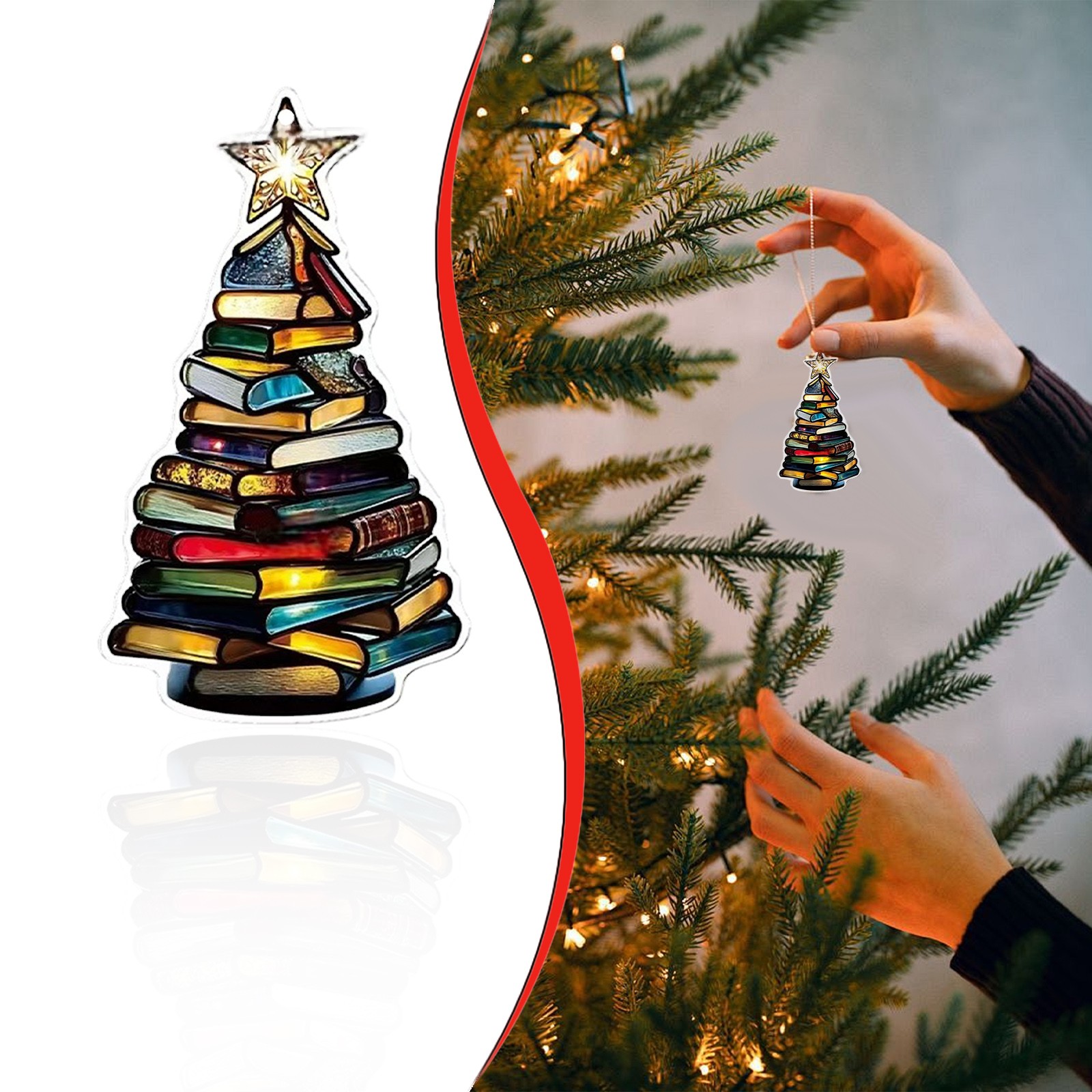 Christmas Book Lovers Gifts for Women Men - Metal Christmas Ornaments ...