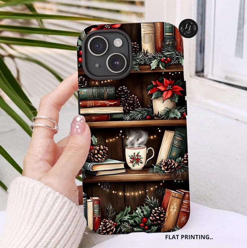 Christmas Bookshelf Cozy Holiday Reading Gift Phone Case for iPhone 11 ...