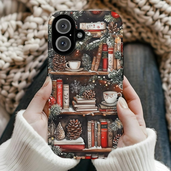 Christmas Bookshelf Phone Case Winter Holiday iPhone Samsung iPhone 17 ...