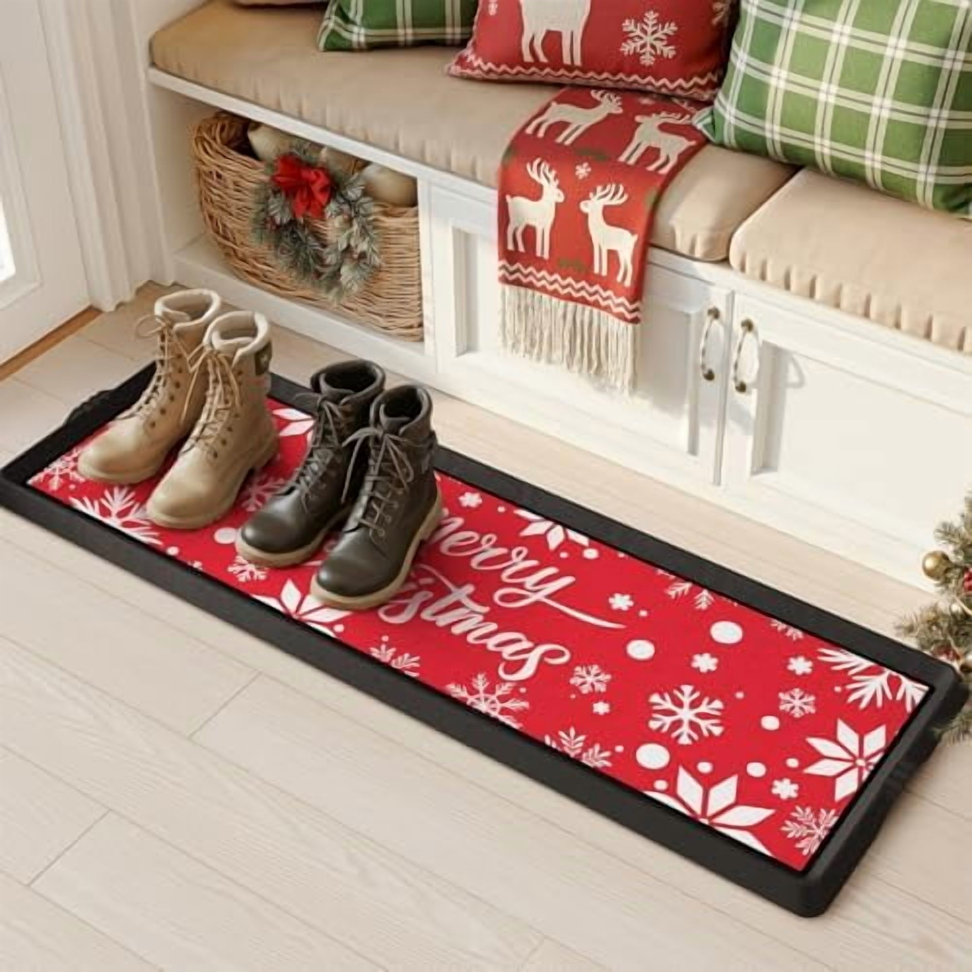 Christmas Boot Tray Mat - Heavy Duty Snow & Water Catch Tray ...