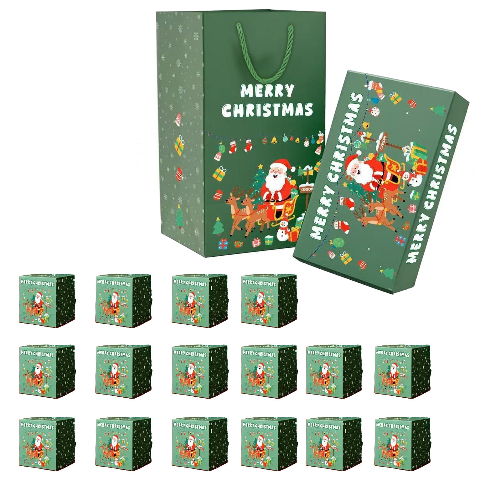 Christmas Bouncing Box Decoration Set with Surprise Mechanism Paper ...