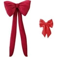 Christmas Bow 2Pcs Bow Decor With 40" Big Bow And 10" Small Bow Themed ...
