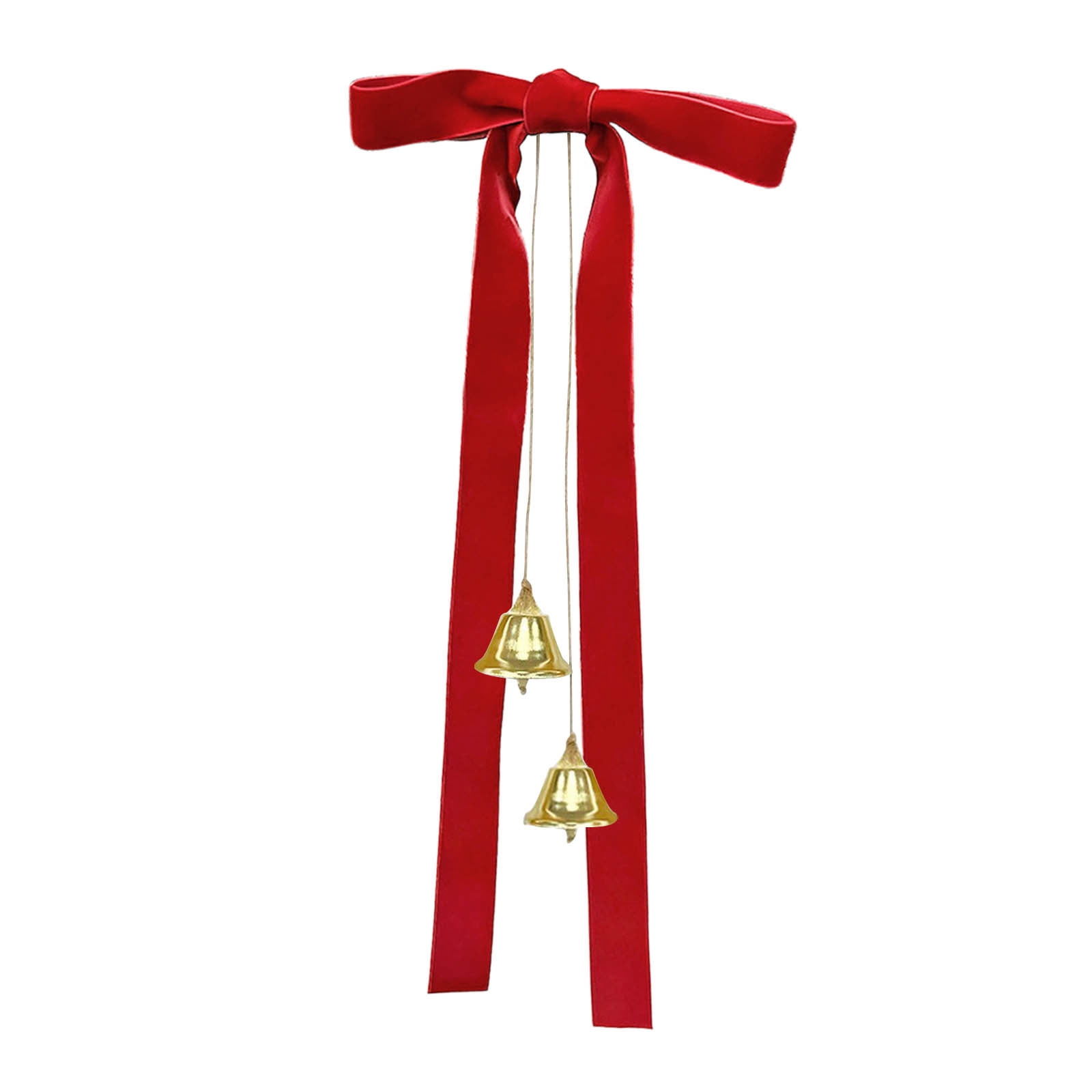 Christmas Bow Bells Pendant Decorated Velvet Bow Ornaments | Festive ...