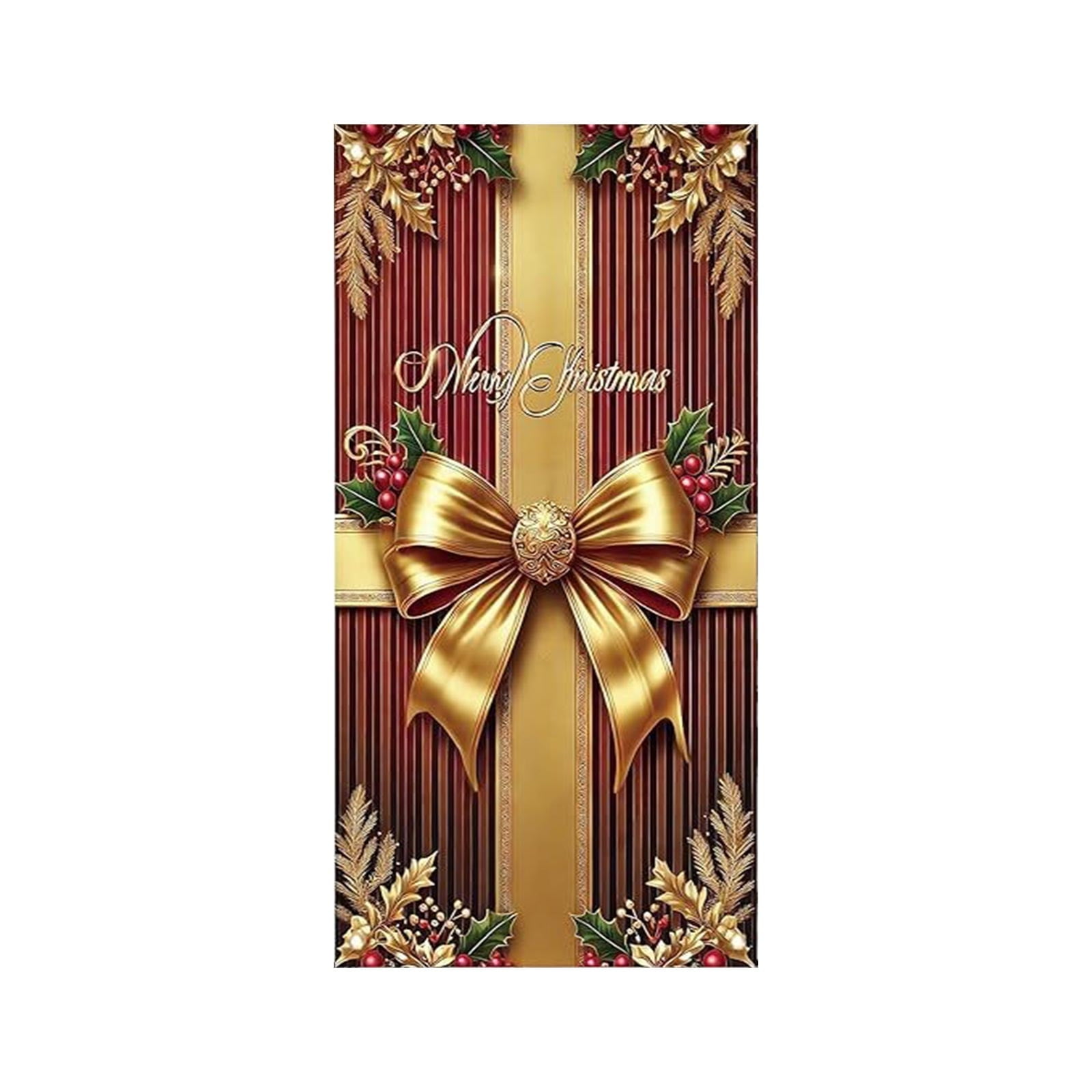 Christmas Bow Door Cover Bow Door Banner, Merry Christmas Winter Porch ...