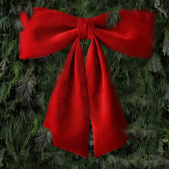 Christmas Bow, Holiday Bowknot, Large Red Velvet Wall Hanging for ...