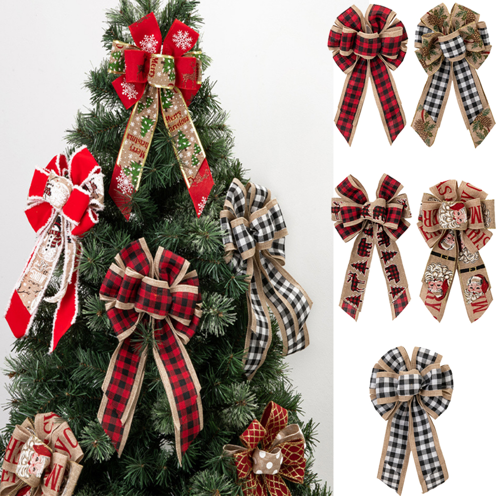Christmas Bow Large Buffalo Plaid Bow Christmas Wreath Bow Xmas ...