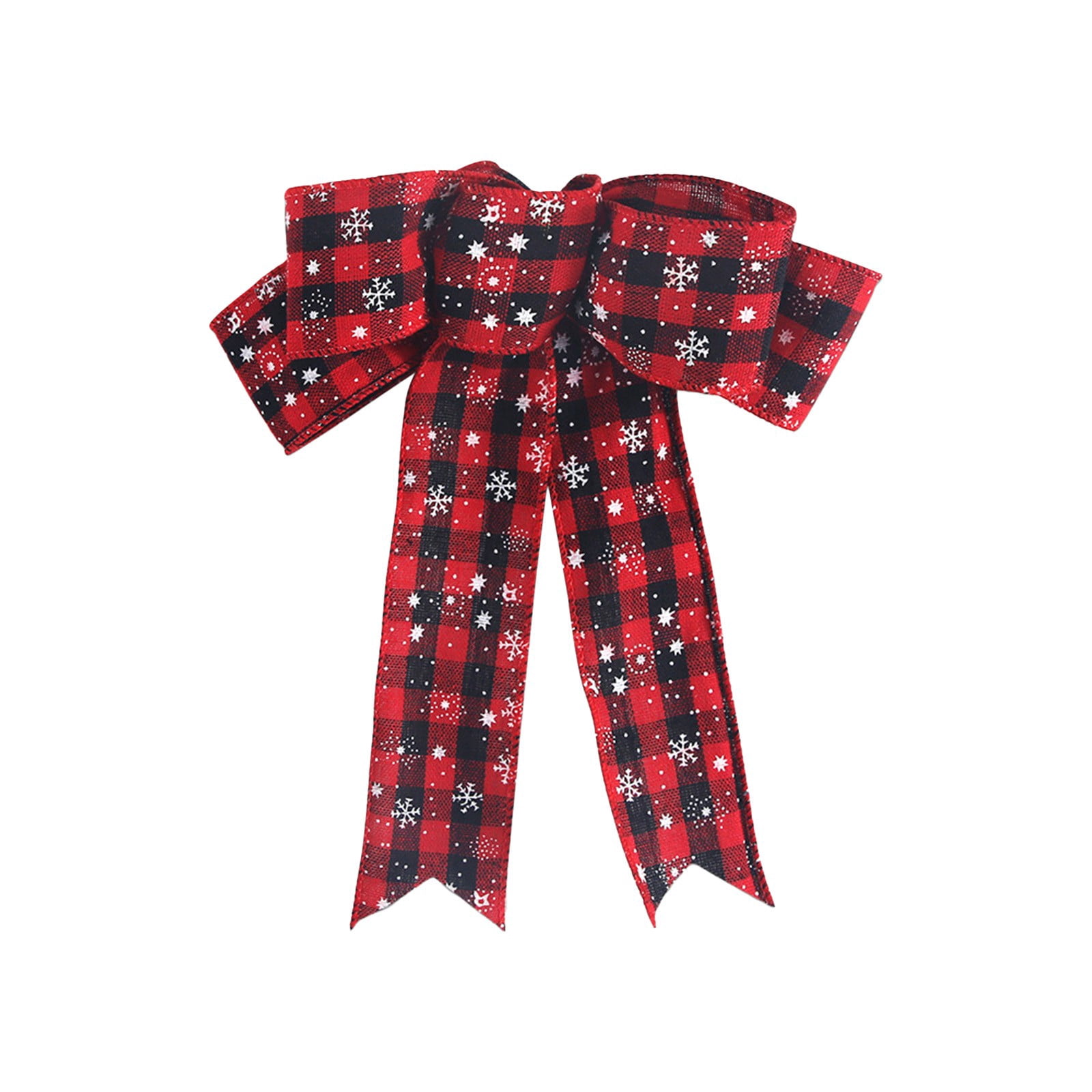 Christmas Bow for Wreath, Red Black Buffalo Plaid Bows for Front Door ...