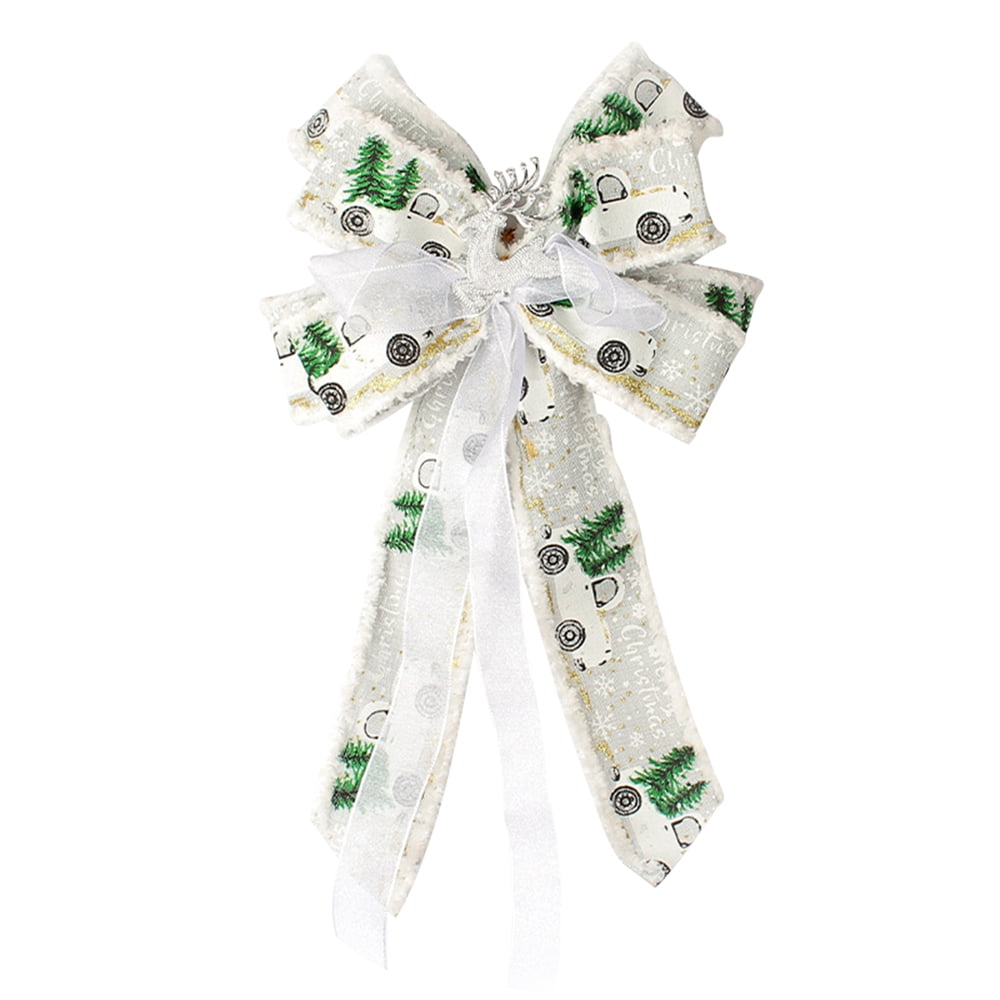 Christmas Bow for Wreath, Snowman Truck Pattern Large Bows for Front ...