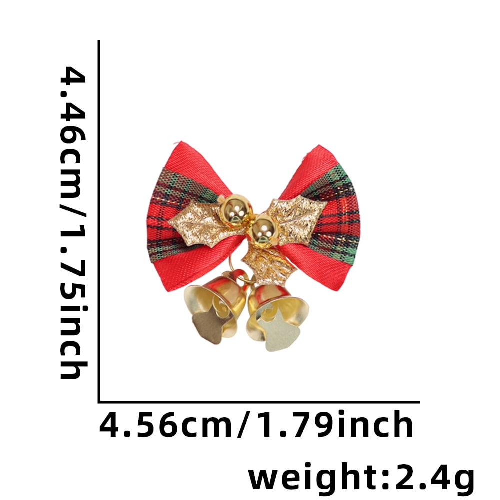 Christmas Bow with Bells Mini Gift Box Tree Decoration Hanging Plaid ...