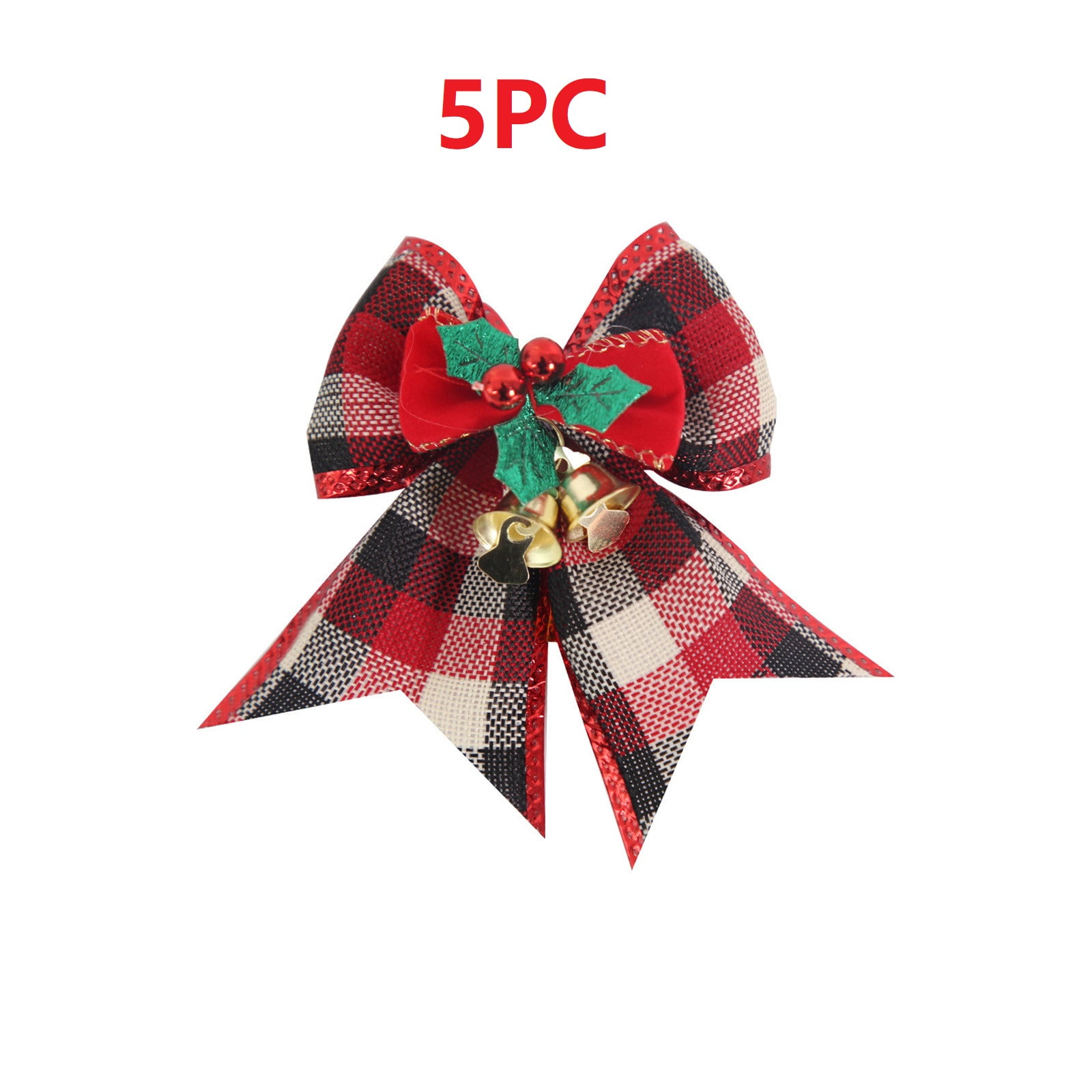 5PCS Christmas Bows Burlap Bows with Bell Christmas Bows for Crafts ...
