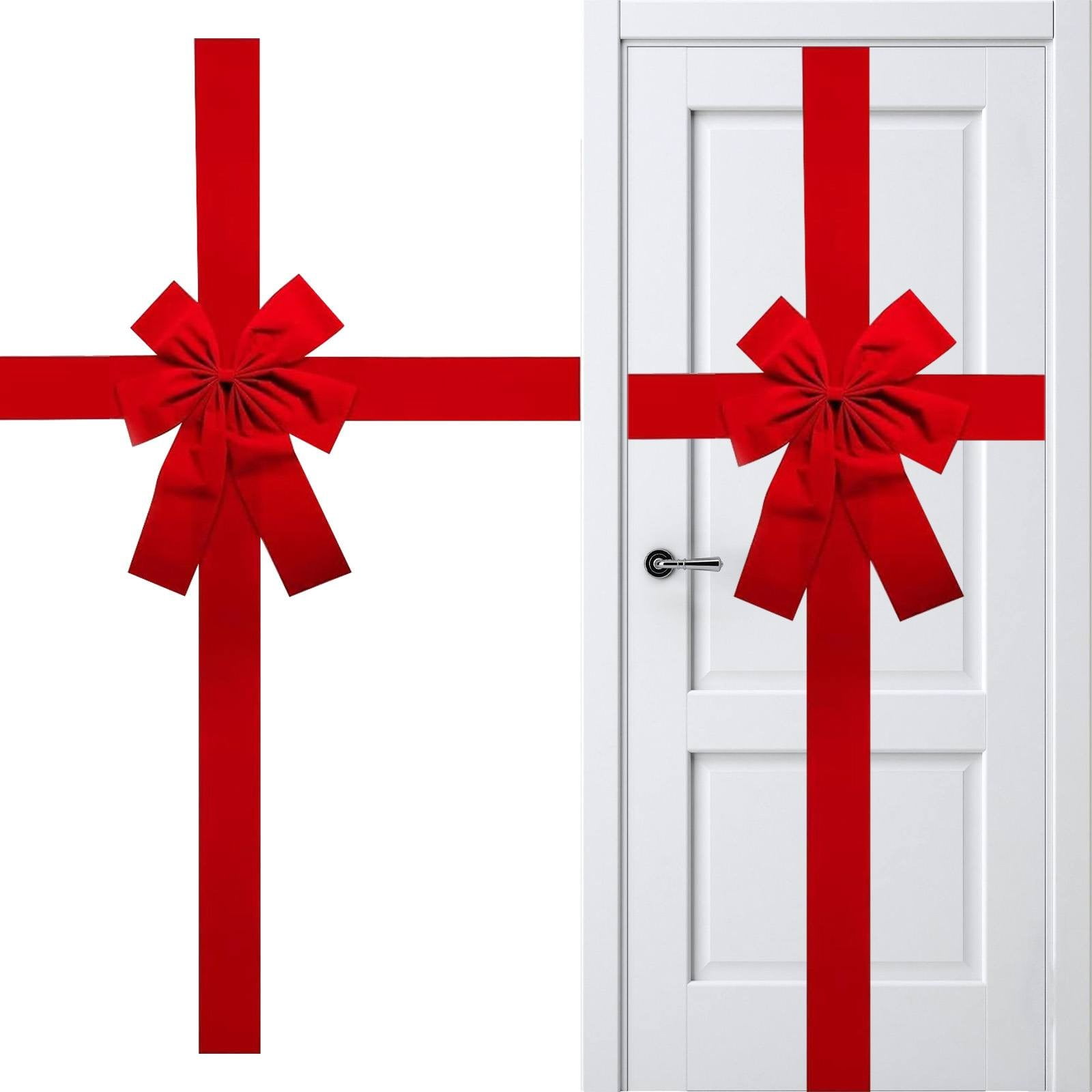 Christmas Bows for Cabinets,13.8Ft Christmas Cabinet Door Ribbon Bow ...