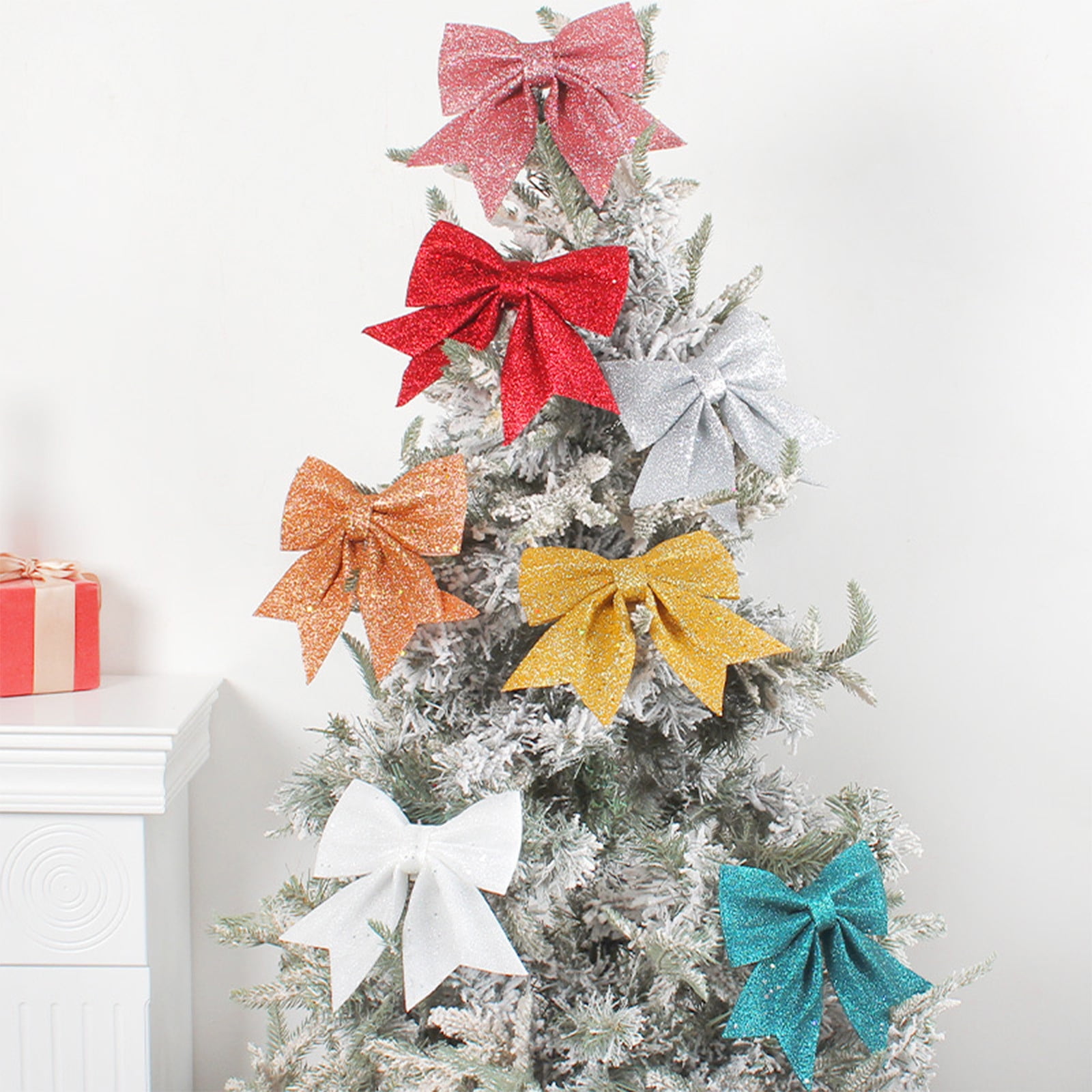 Christmas Bows for Christmas Tree 7.87x6.69in Multicolor Ribbon Bow ...