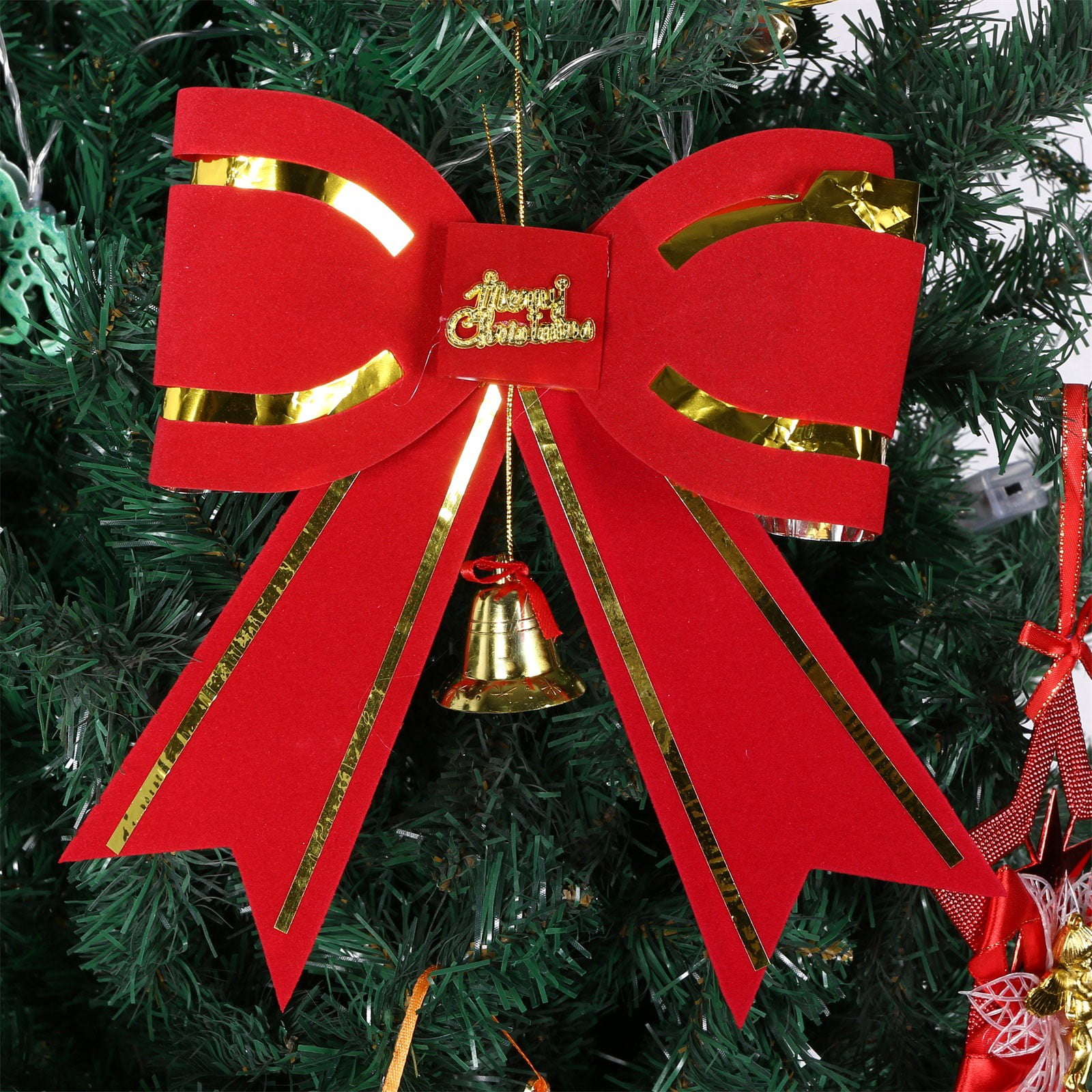 Christmas Bows Decor, 8.6 X 7.2 Inches Christmas Red Velvet Bows ...