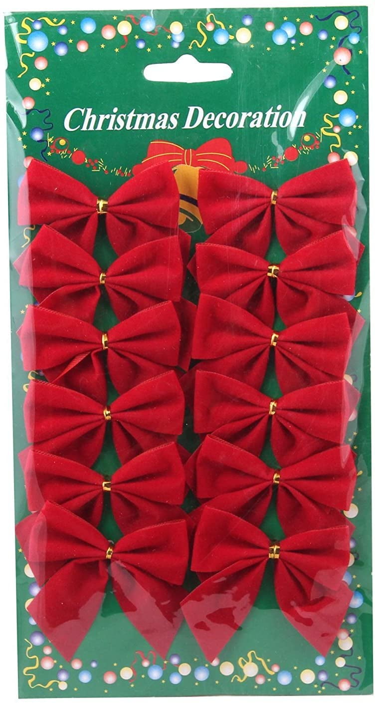 Christmas Bows Festival Bowknot Christmas Tree Decorations, (Red ...
