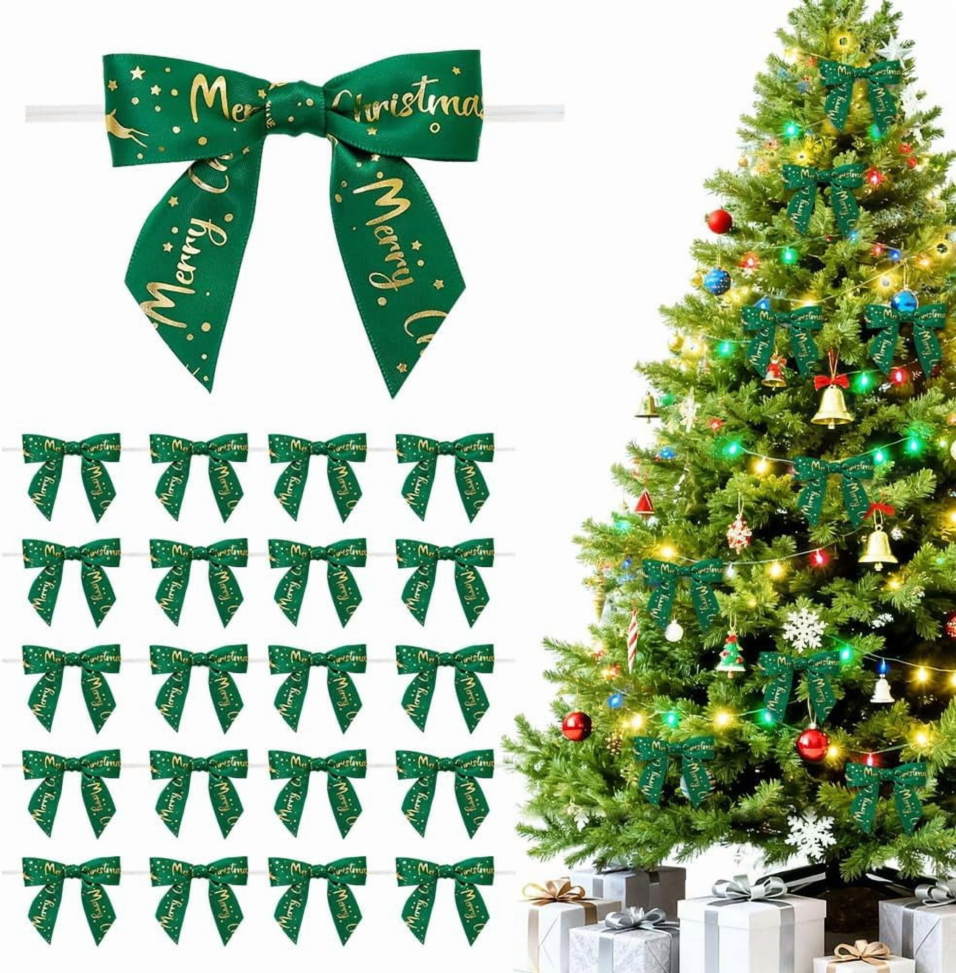 Christmas Bows Tree Topper, 2026 New Tree Toppers Bow with Letter ...