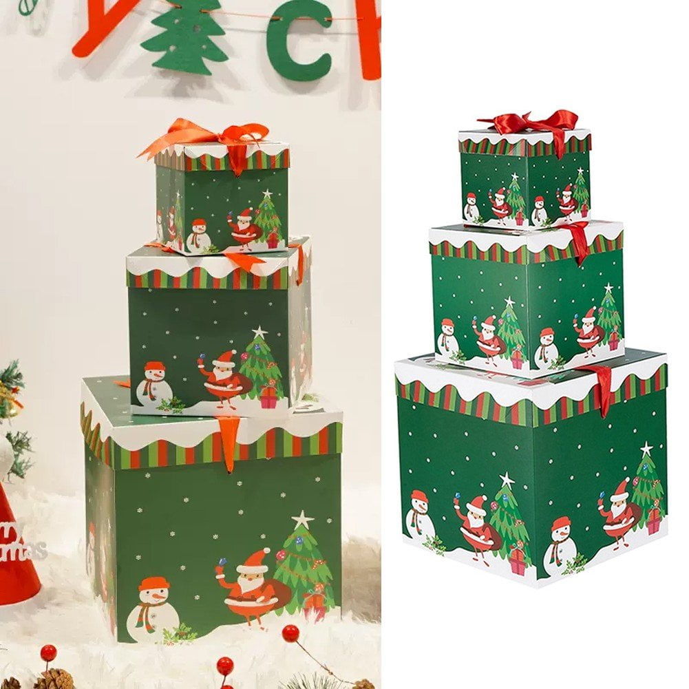 Christmas Box Decoration, Christmas Stackable Gift Boxes Small ...
