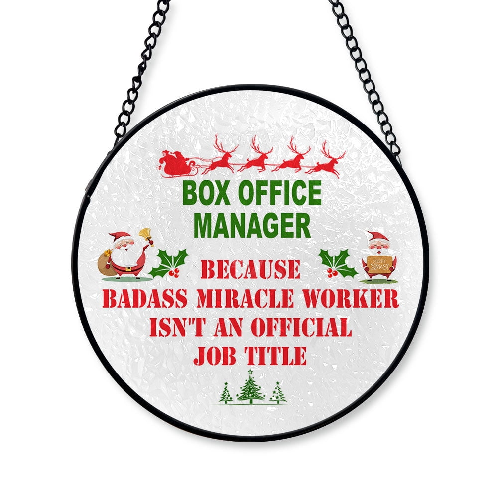Christmas Box Office Manager Stained Glass Window Hanging 2025, Box ...
