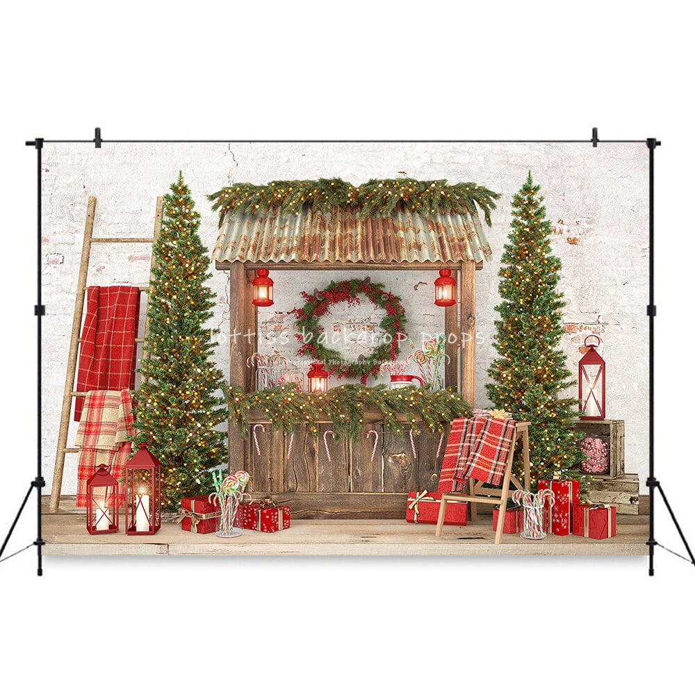 Christmas Brick Background XMAS Candy Cane Wooden Floor Background ...