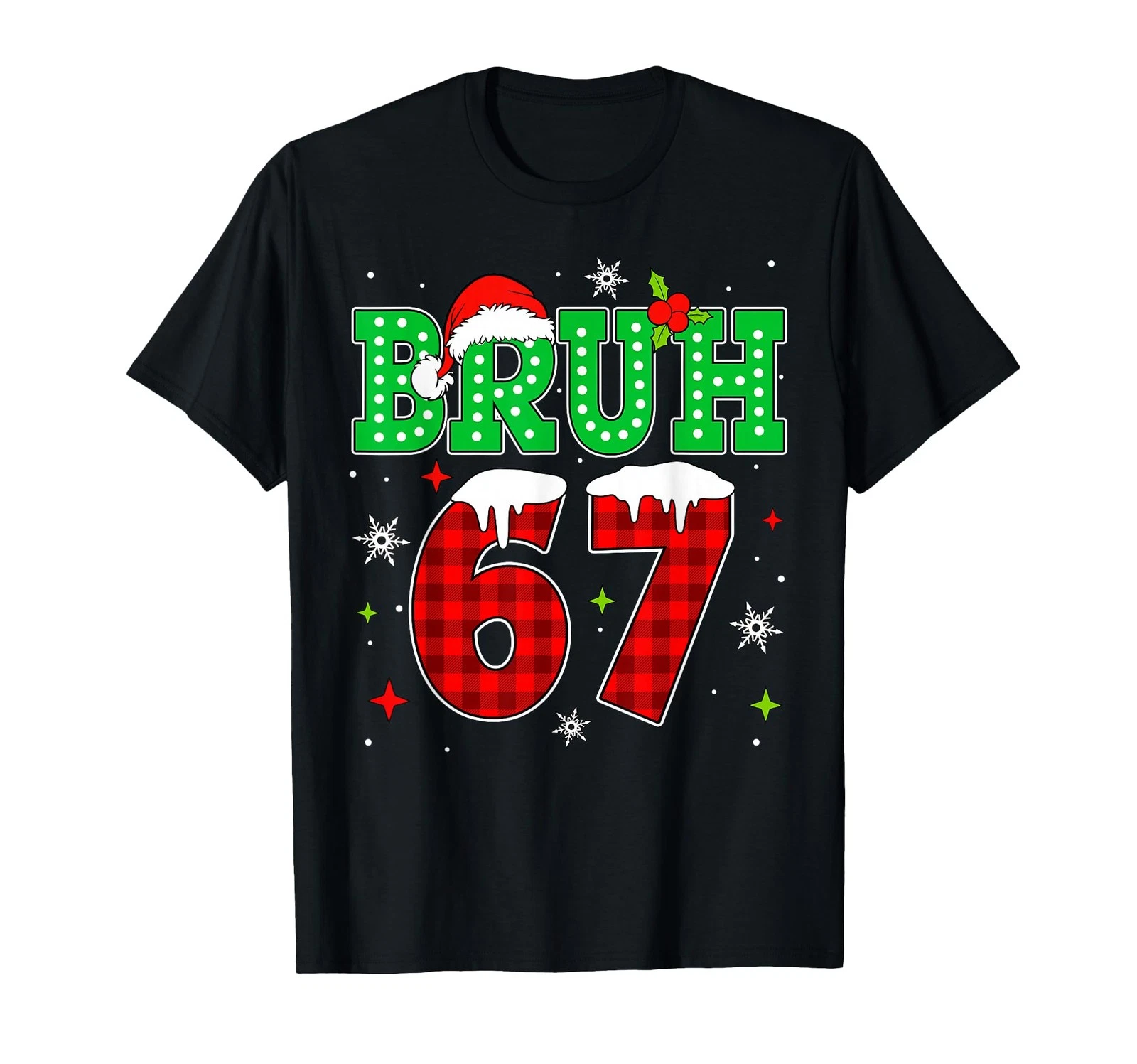 Christmas Bruh Red Plaid Funny Six Seven Youth Meme up to Size 5XL ...