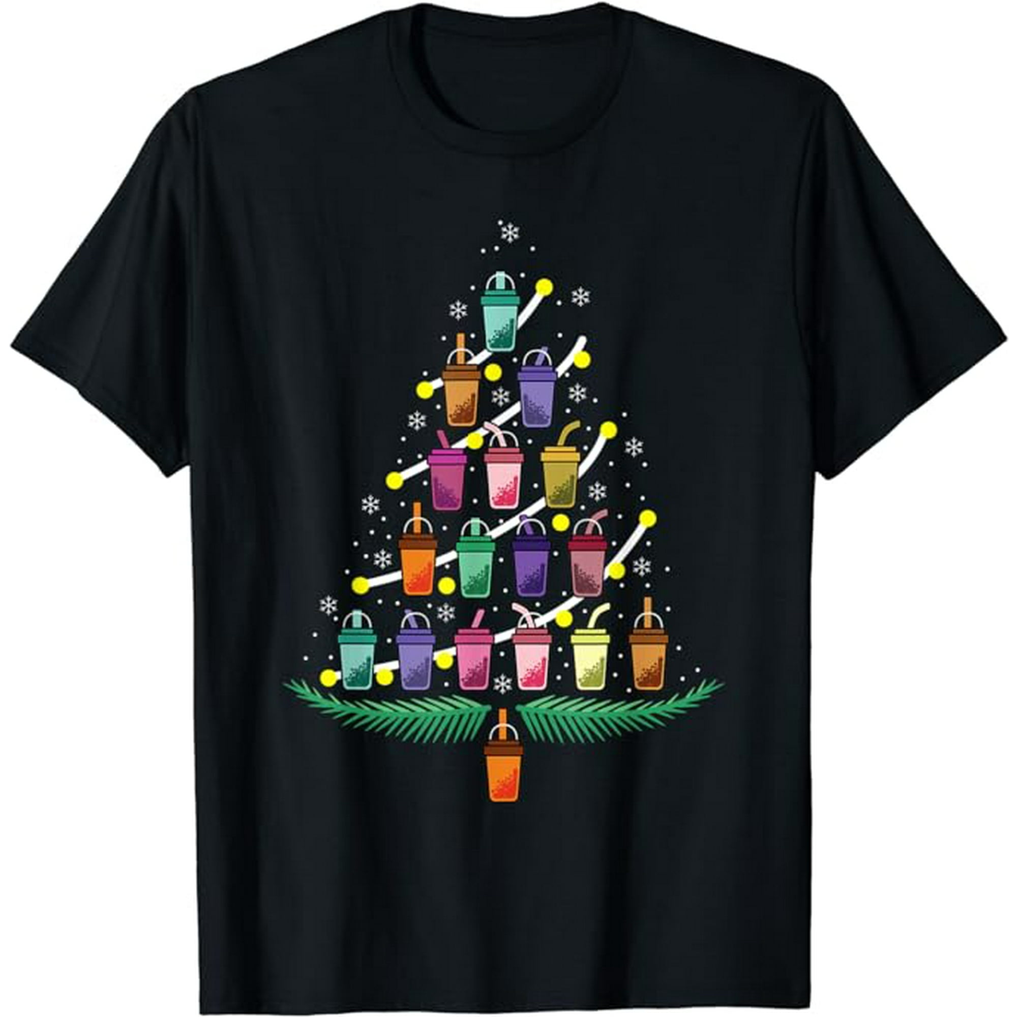 Christmas Bubble Tea Cute Christmas Tree Boba Tea Men Women T-Shirt ...