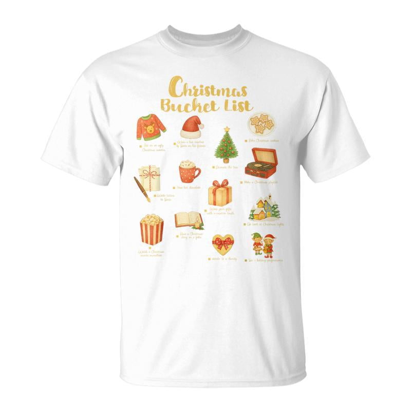 Christmas Bucket List Group Or Personal Activities For Xmas TShirt ...