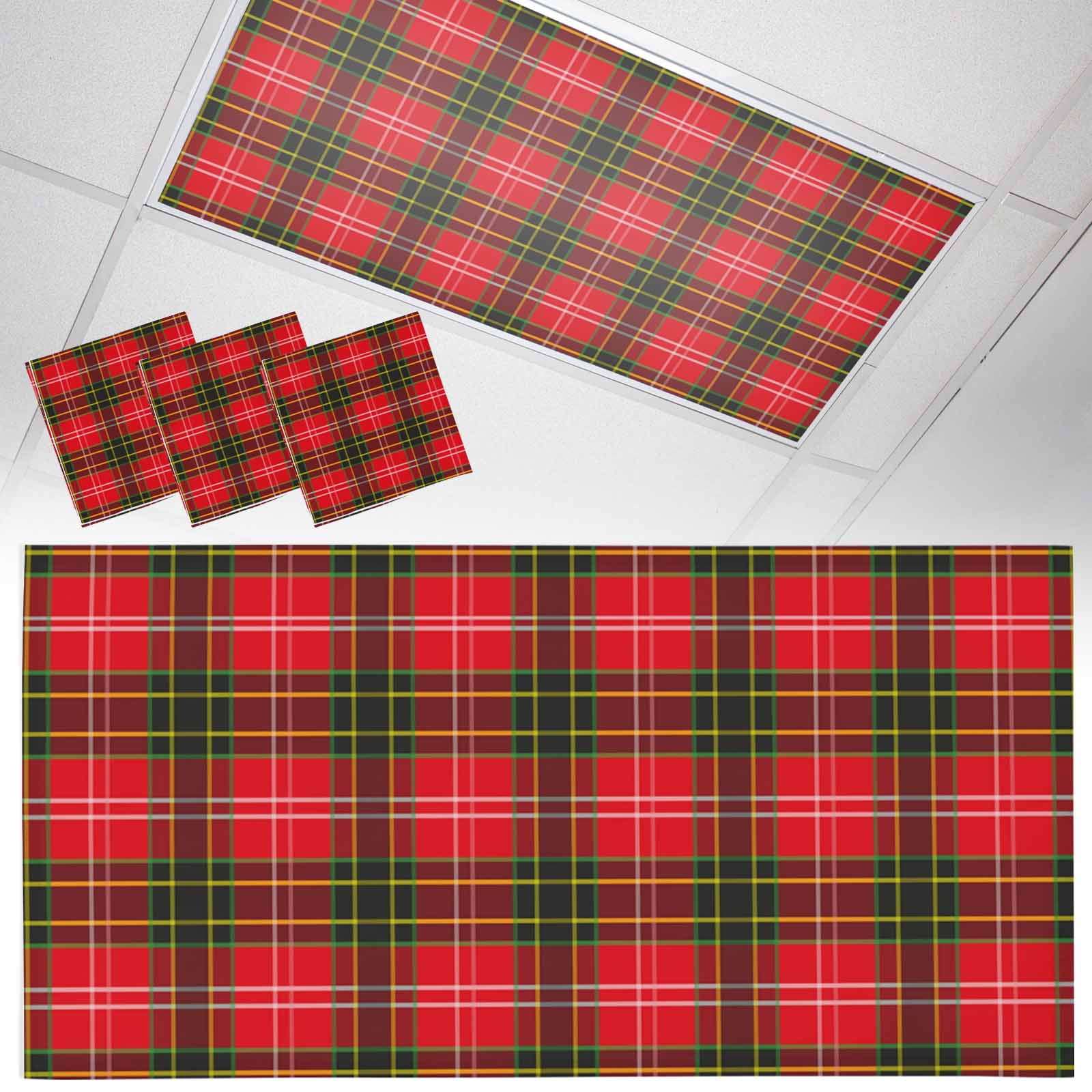Christmas Buffalo Plaid Fluorescent Light Covers Retro Green Red Grid ...