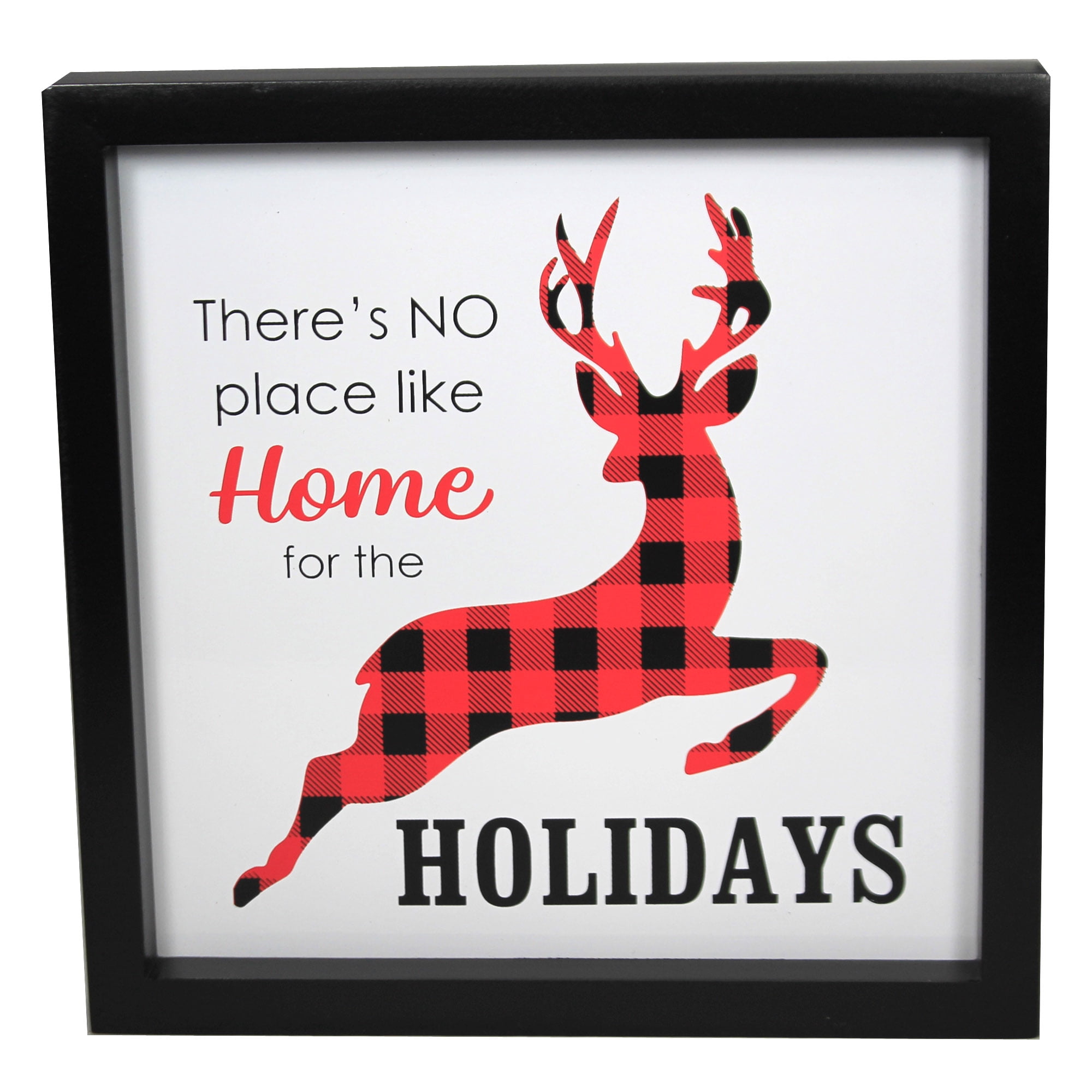 Christmas Buffalo Plaid Sign Metal Plaque Holidays 54611A Deer ...