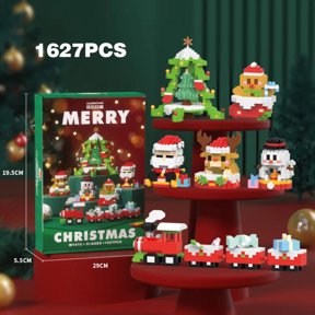 Christmas Snow Village Building Block Set with LED Lights Holiday ...