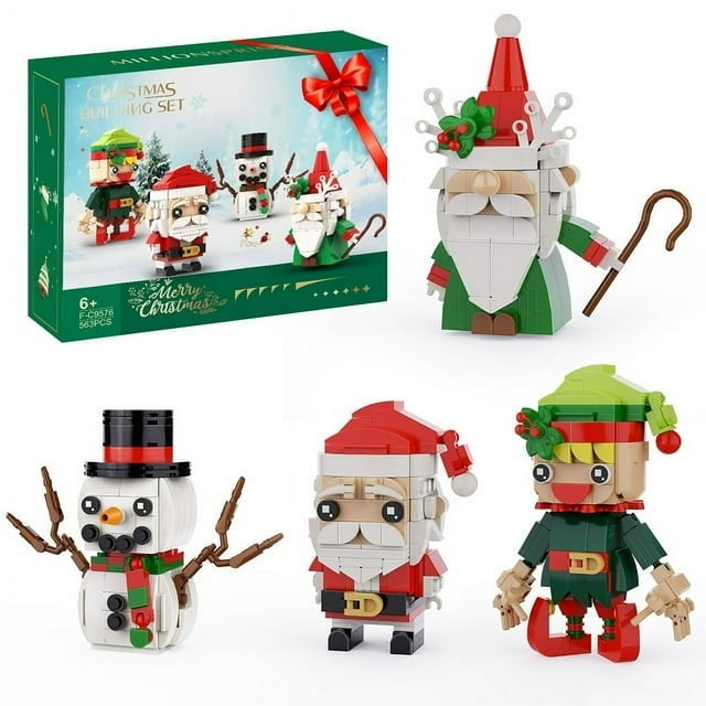 Fun XMAS Themed Building Blocks Set (563pcs) - Santa Claus, Snowman ...