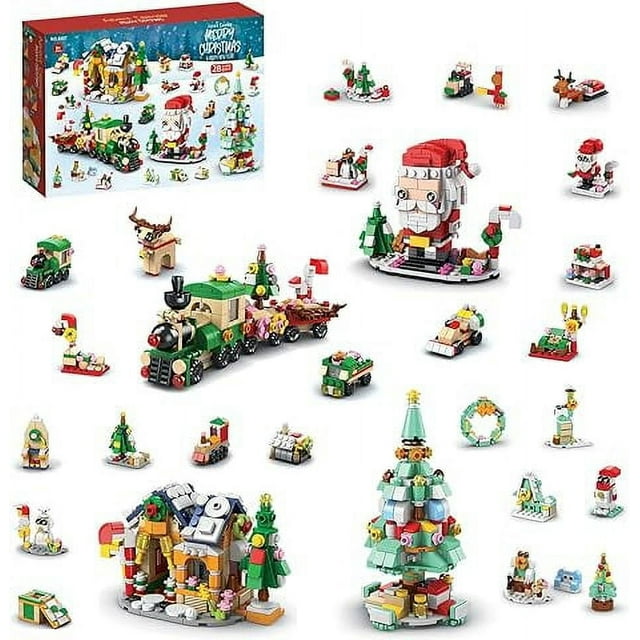 Christmas Building Blocks Set 24 Days Countdown Calendar Toys for Kids ...