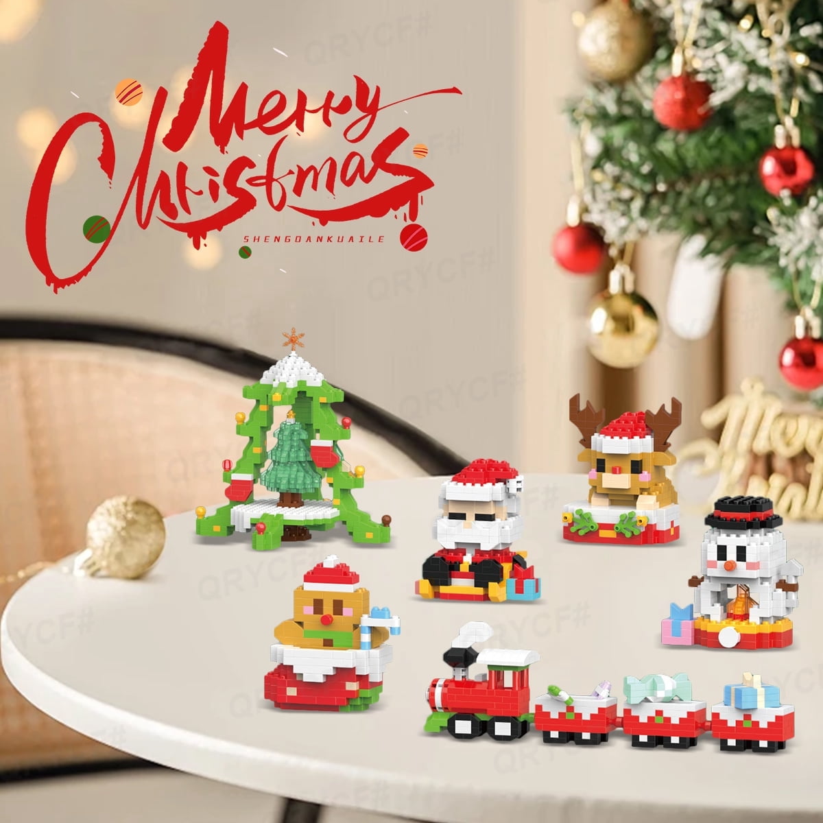 Santa Claus Design Building Blocks Set with 6 Pack Christmas Building ...