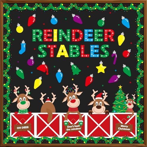 Christmas Bulletin Board Decorations Christmas Reindeer Stables ...