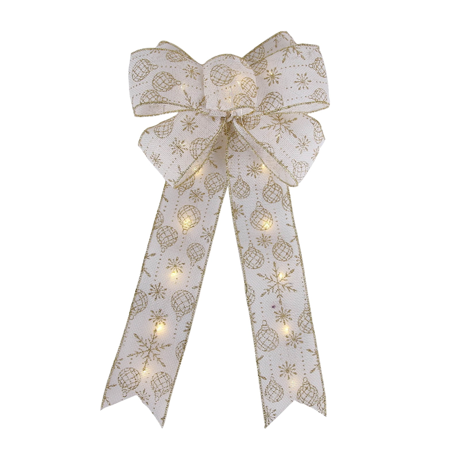 Christmas Burlap Bows Knot Handmade Ribbon Bows Natural Rustic Burlap Wreath Decorative Bowknot