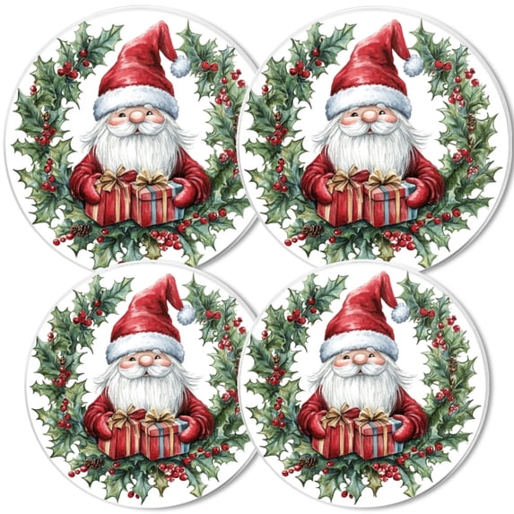 Christmas Burner Covers for Electric Stove, Red Hat Gnome with Xmas ...