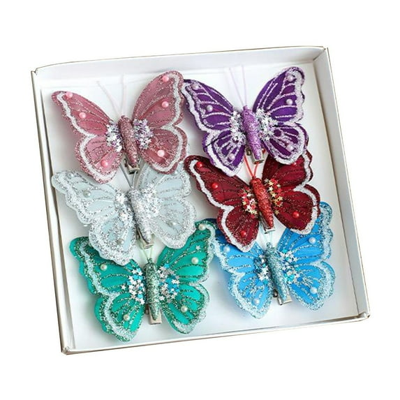 Christmas Butterflies Decorations For Tree Wreath DIY Holiday Crafts ...