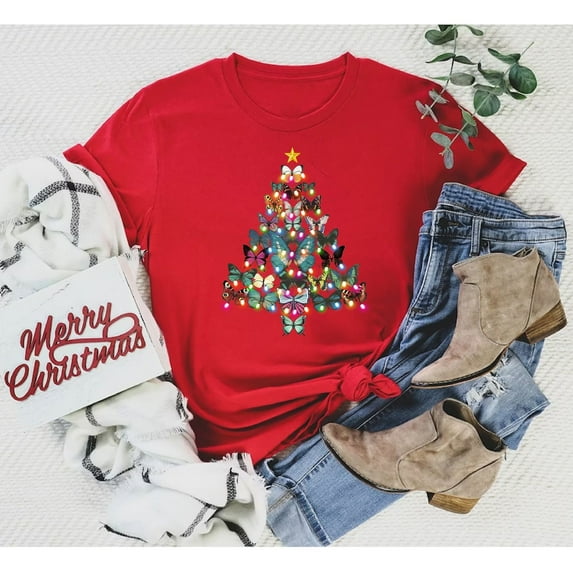 Christmas Butterfly Shirt, Xmas Insect Lover Gift, Xmas Butterfly Shirt ...