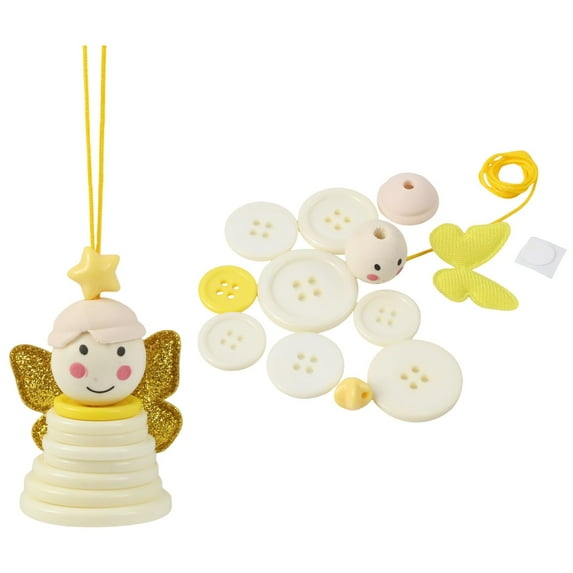 Christmas Button Ornament DIY Craft Kit with Snowman Tree Angel Santa ...