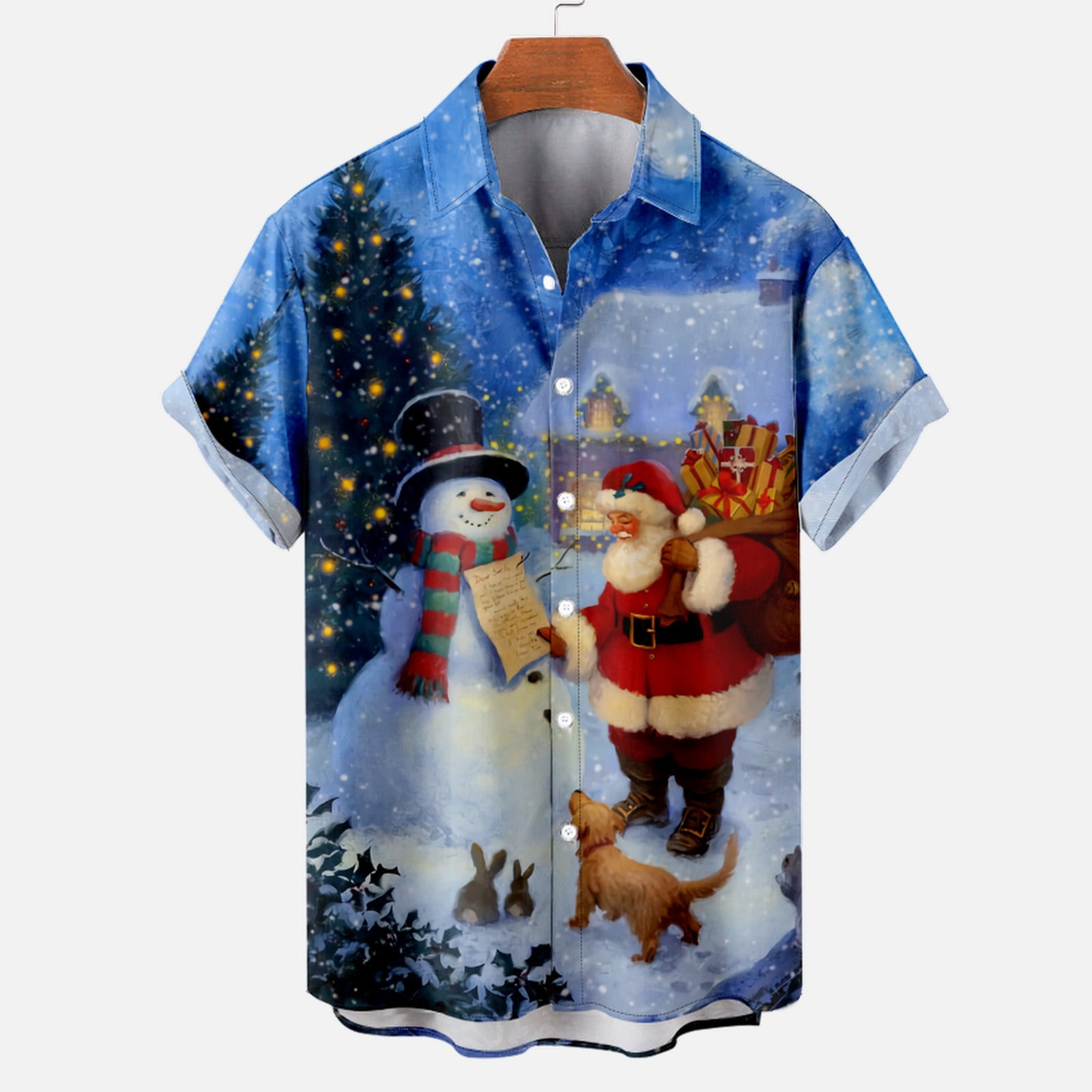 Christmas Button Down Shirts for Men Slim Fit,Mens Christmas Shirt ...