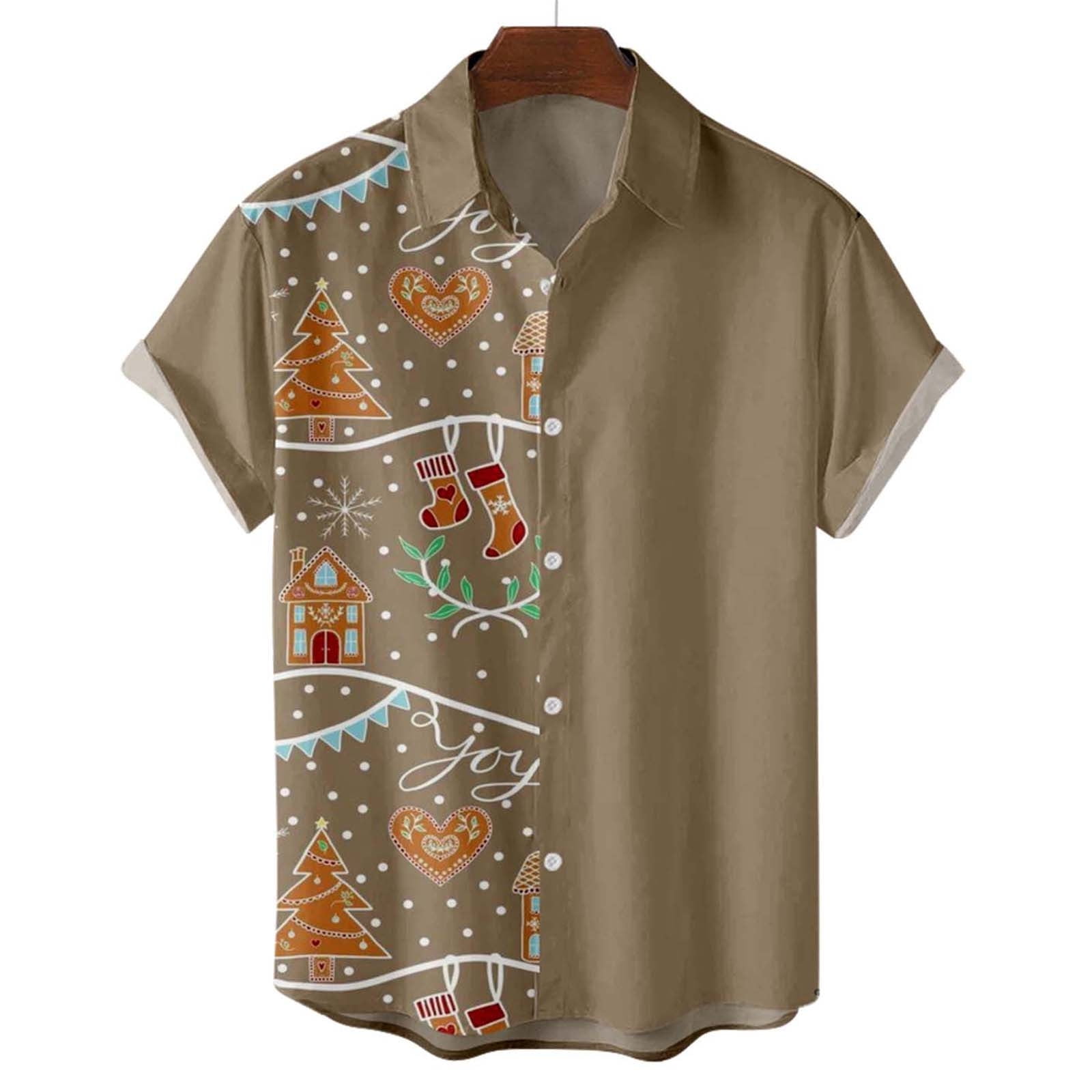 Christmas Button Up Shirts for Men,Mens Christmas Shirt Hawaiian ...