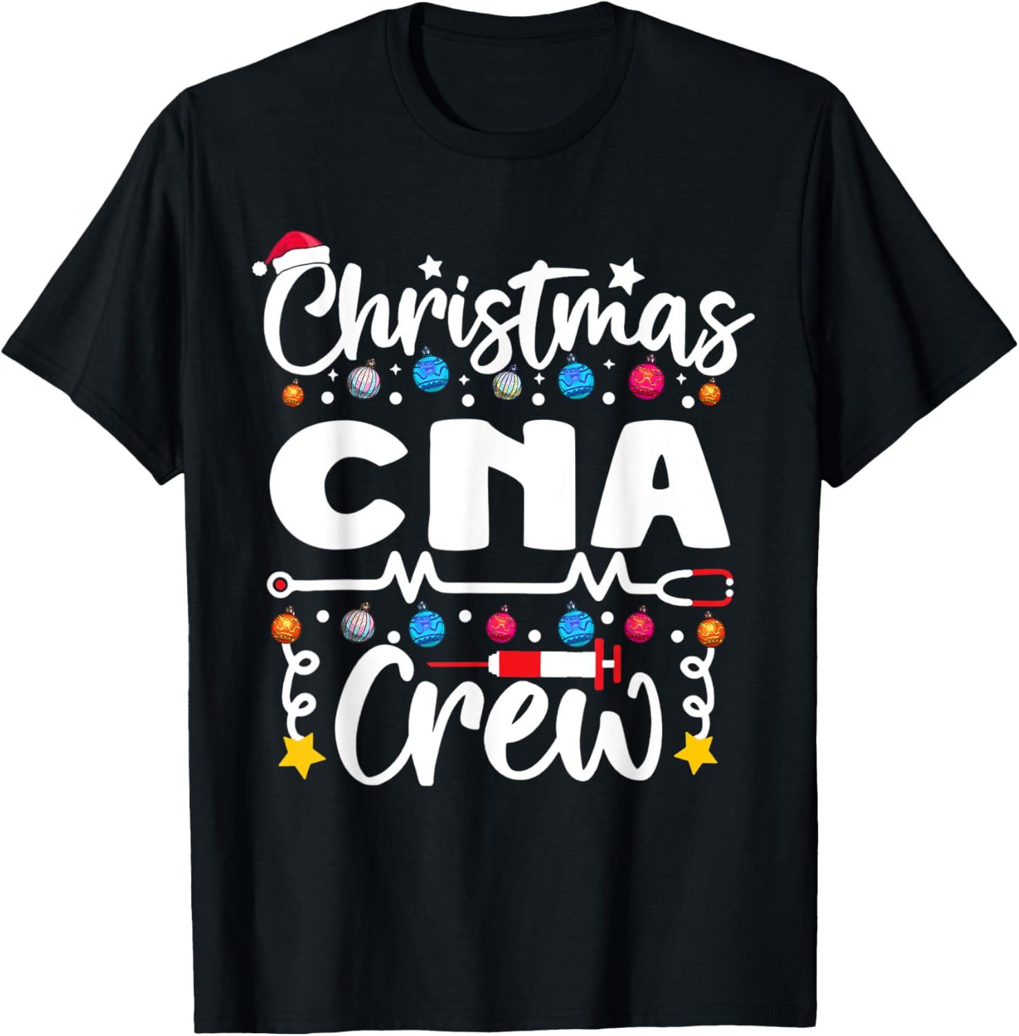 Christmas CNA Crew Stethoscope Lights Funny Xmas T-Shirt - Walmart.com