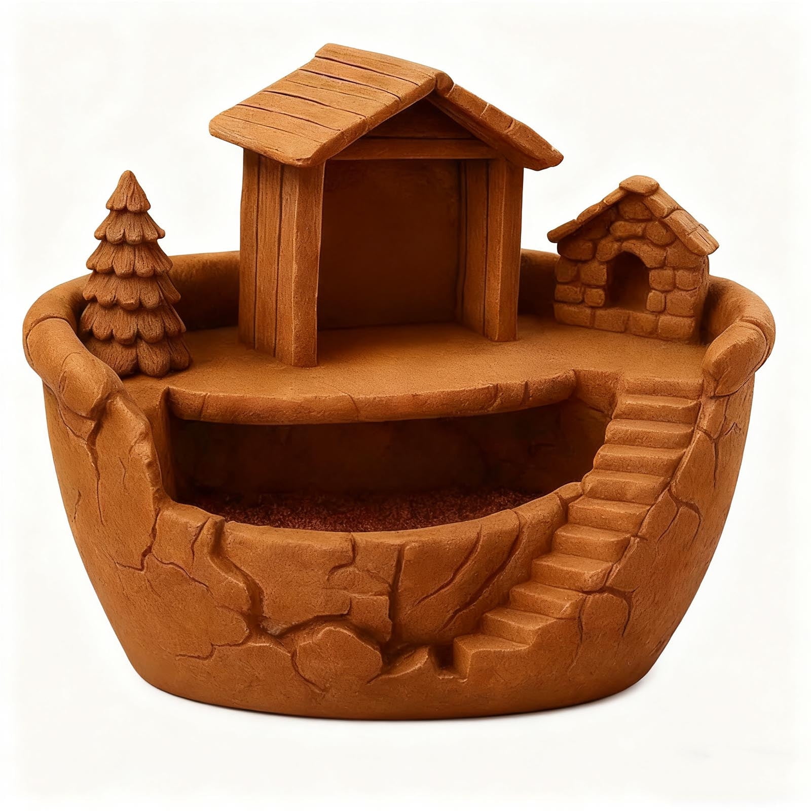 Christmas Cabin Flower Pot With Candle Religious Christmas Home ...
