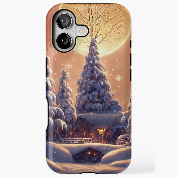 Christmas Cabin Woods Scene Case for iPhone 11 12 13 14 15 16 17 Pro ...
