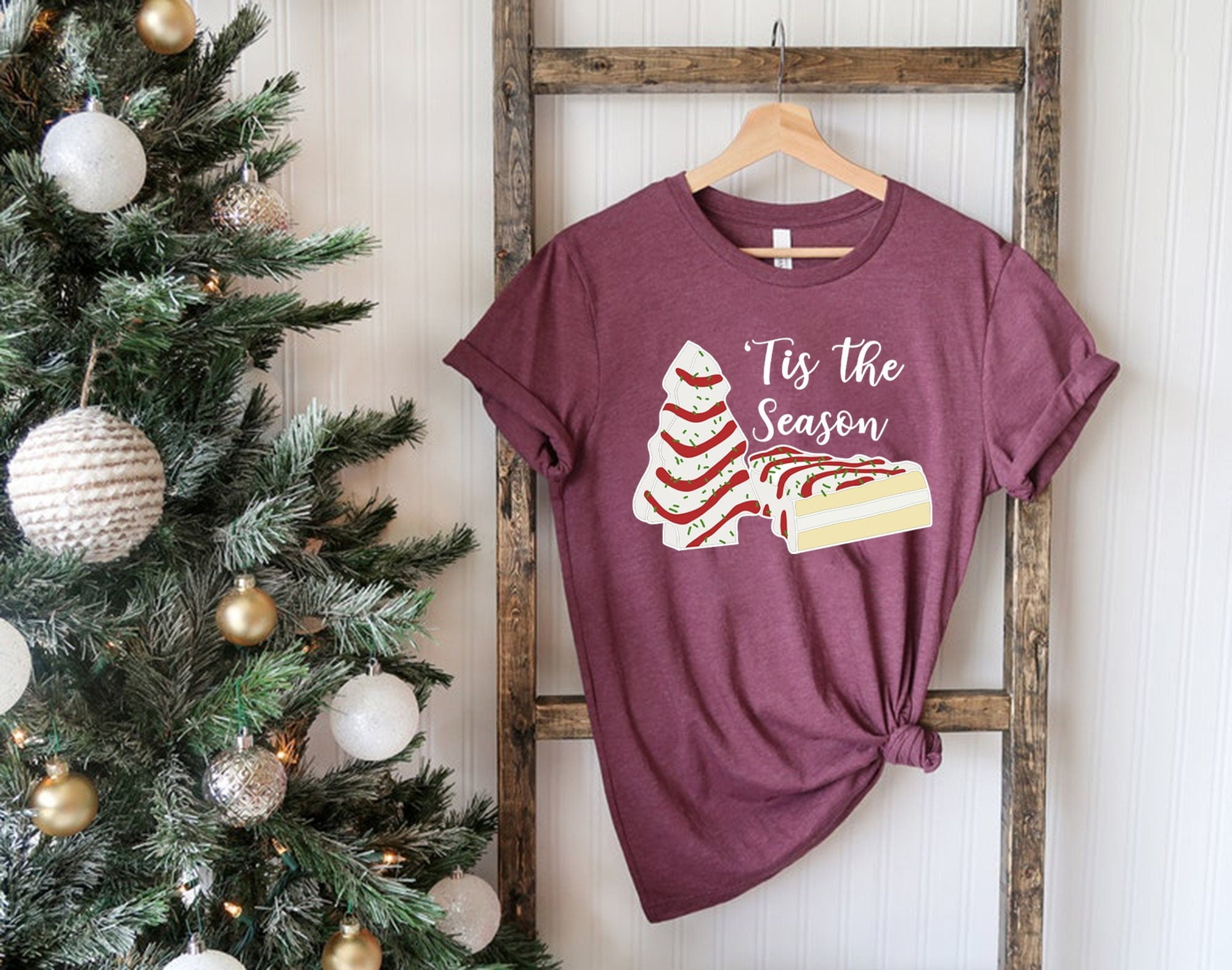 Christmas Cake Shirt,Tis The Season Christmas Shirt,Christmas Tree ...