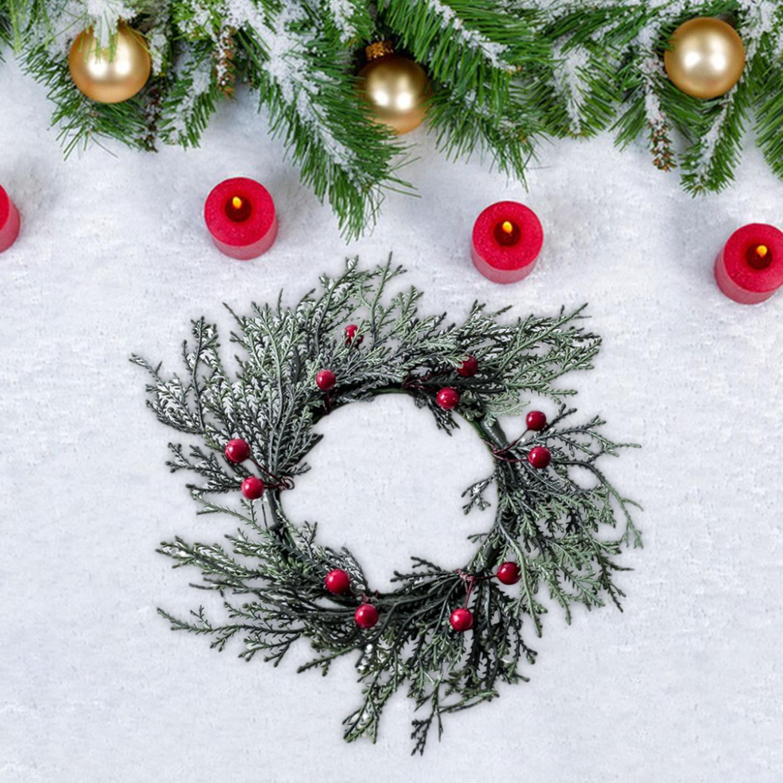 Christmas Candle Christmas Garland Ornament Simulation Berries 8inch ...