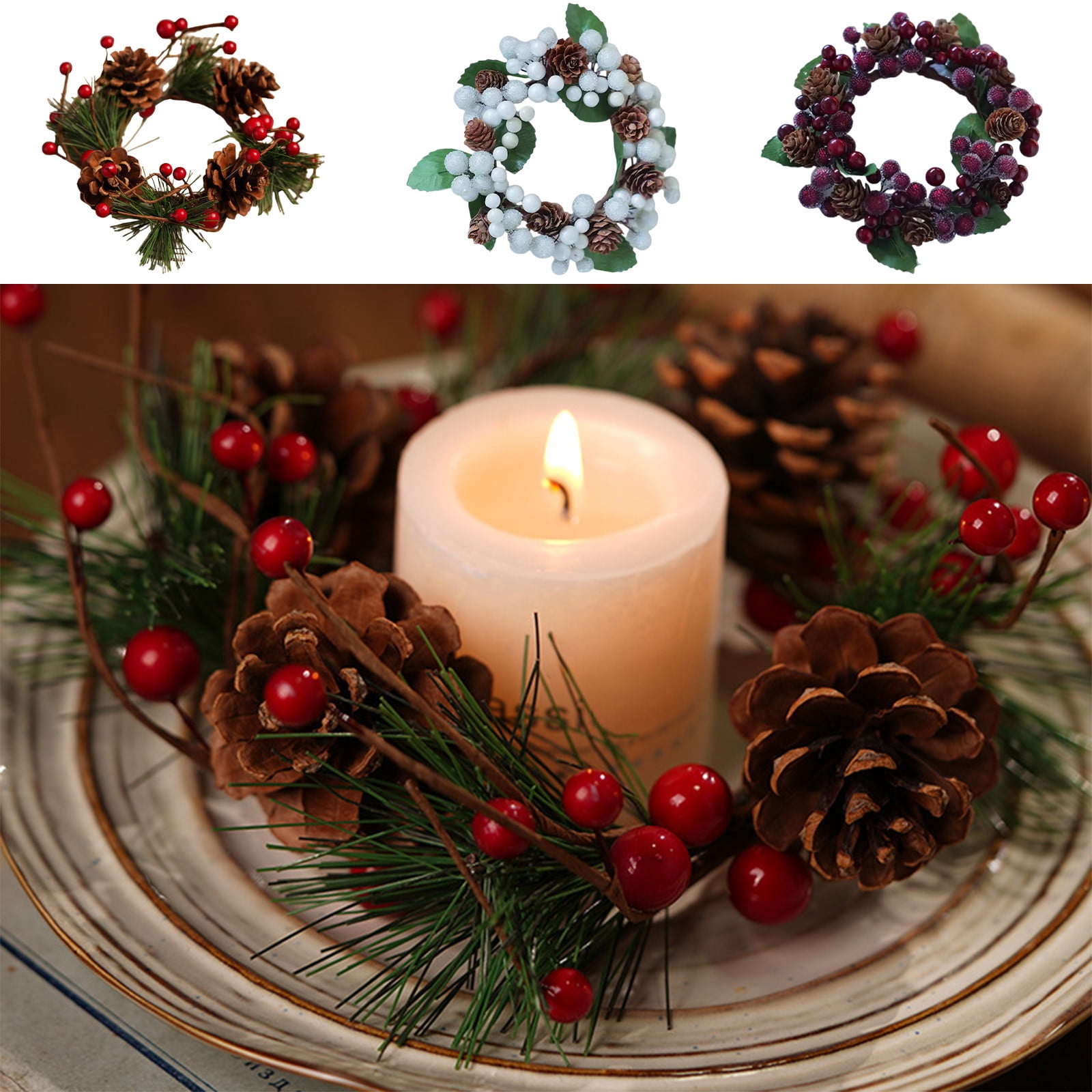 Christmas Candle Rings, Christmas Decorations Candle Rings Christmas ...