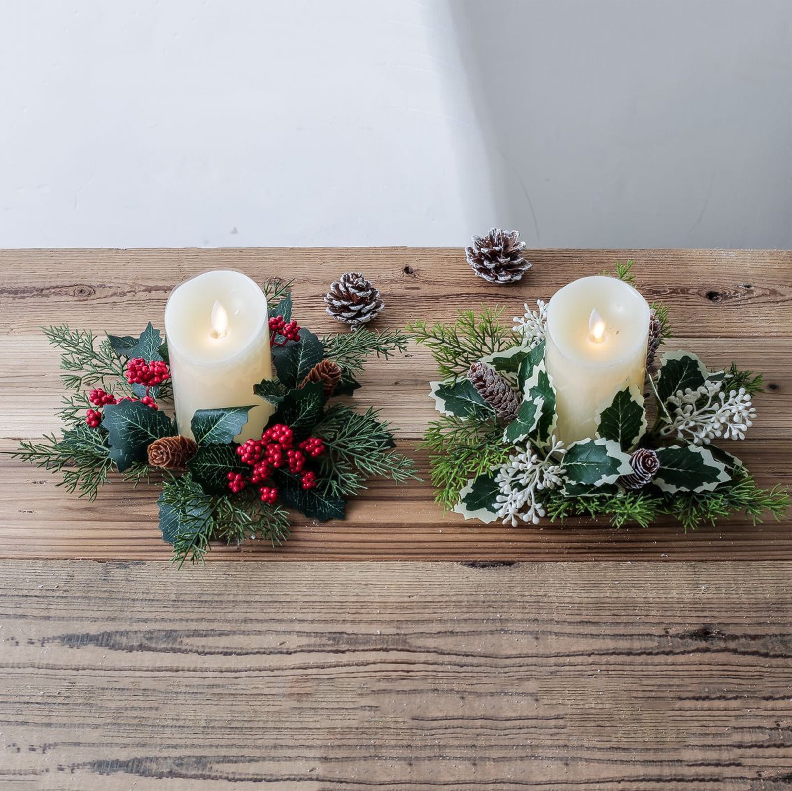 Christmas Candle Rings,Christmas Flower Candleholders,Christmas Candle ...
