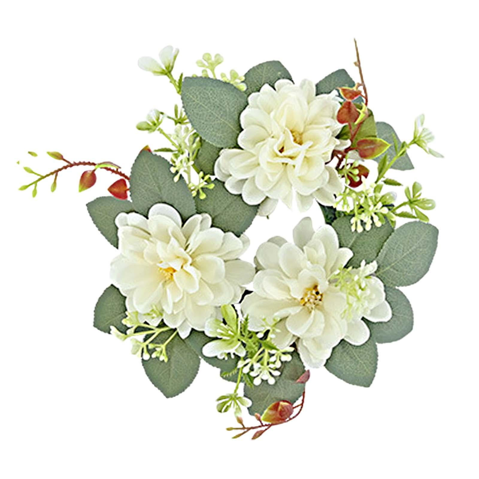 Christmas Candle Wreaths Candle Garland Pillar Candle Holder for Taper ...